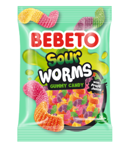 Bebeto Sour Worms Storpack 12 påsar x 80 g – CityGott